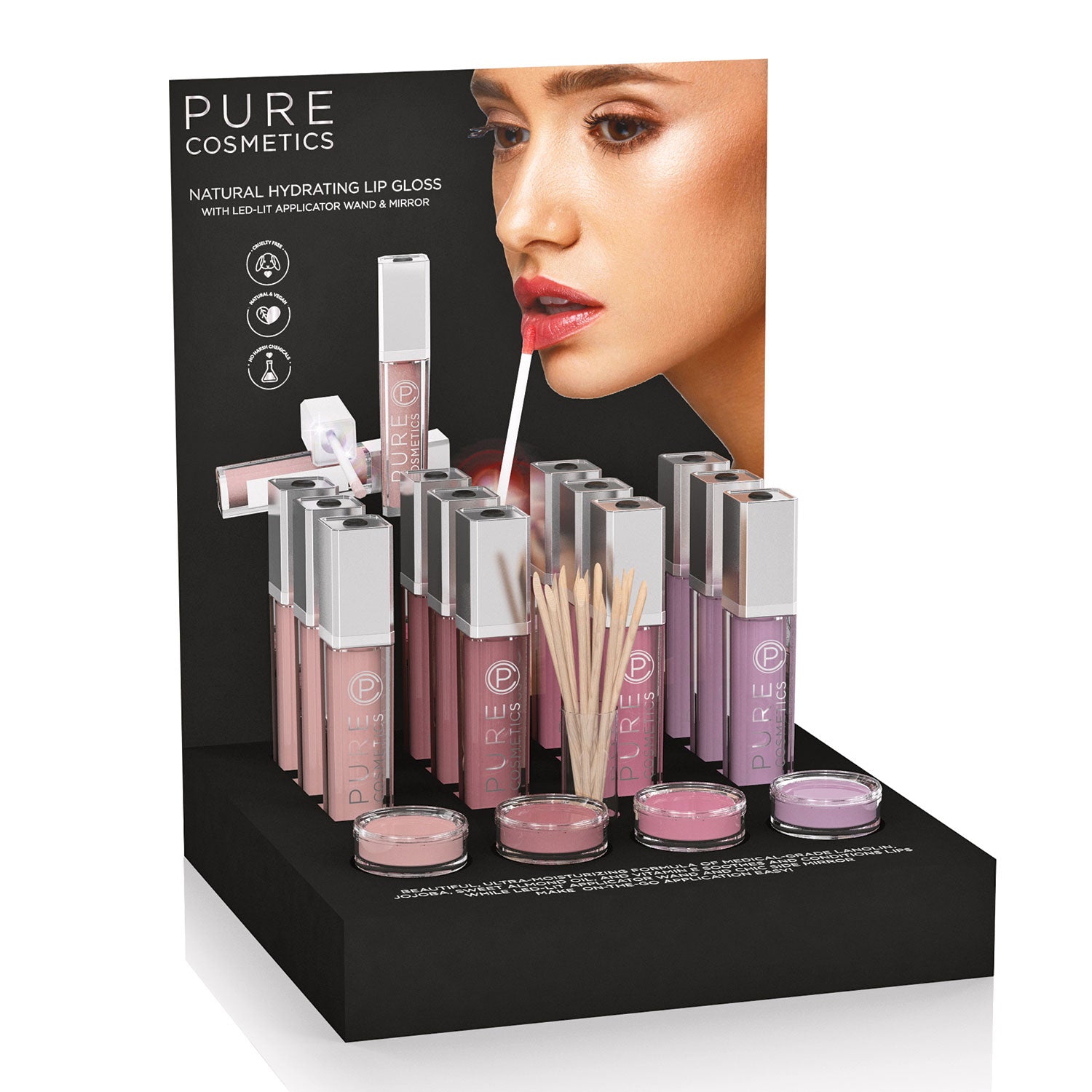12-Count Lip Gloss Display – Pure Cosmetics
